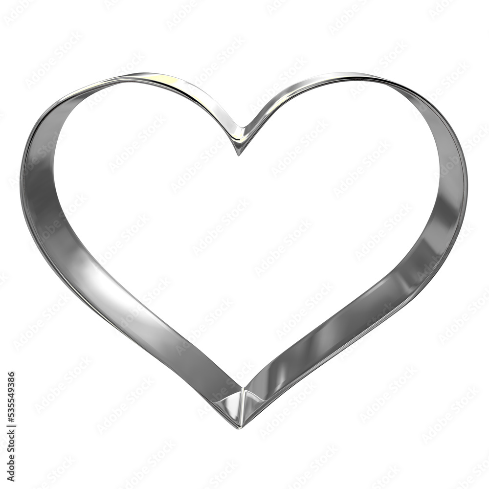 Silver symbol in the shape of a heart Stock Illustration | Adobe Stock