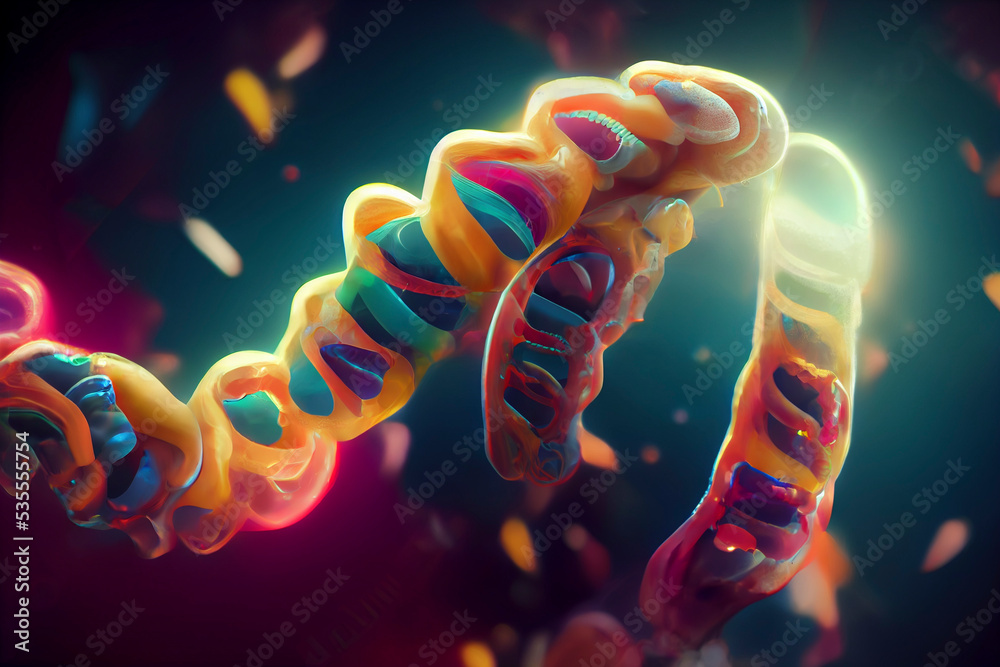 Glowing DNA Double Helix Chromosomes Being Edited - Beautiful Medical ...
