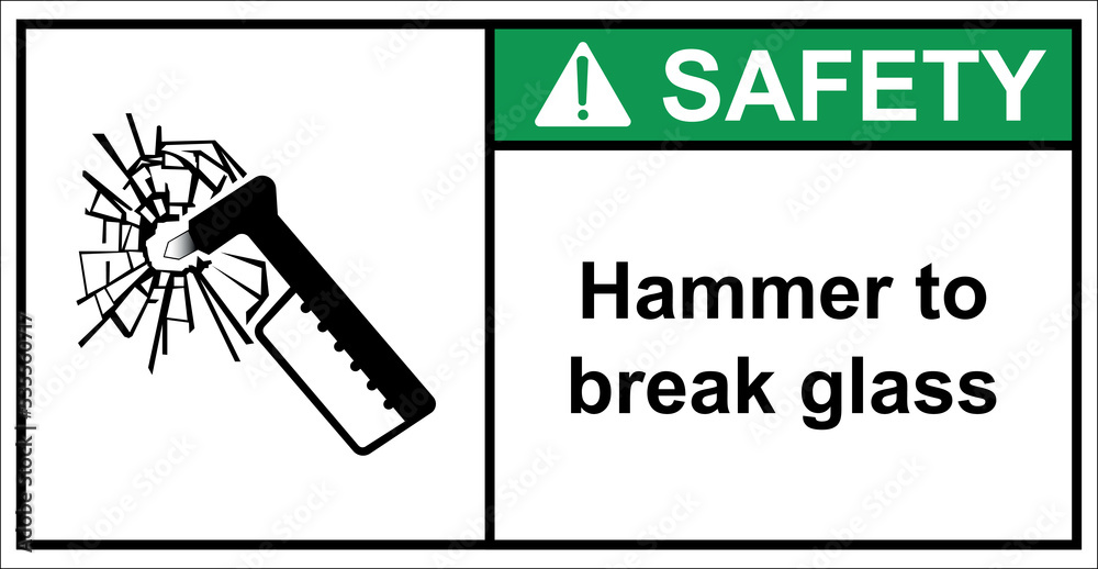 Warning for glass smashing storage areas.,Sign safety Stock Vector ...