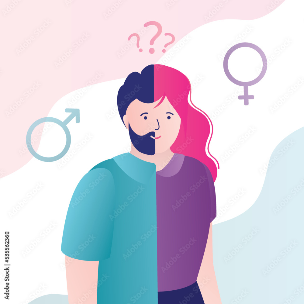 Person With Gender Dysphoria Doesnt Understand What Sex He Belongs To Concept Of Gender