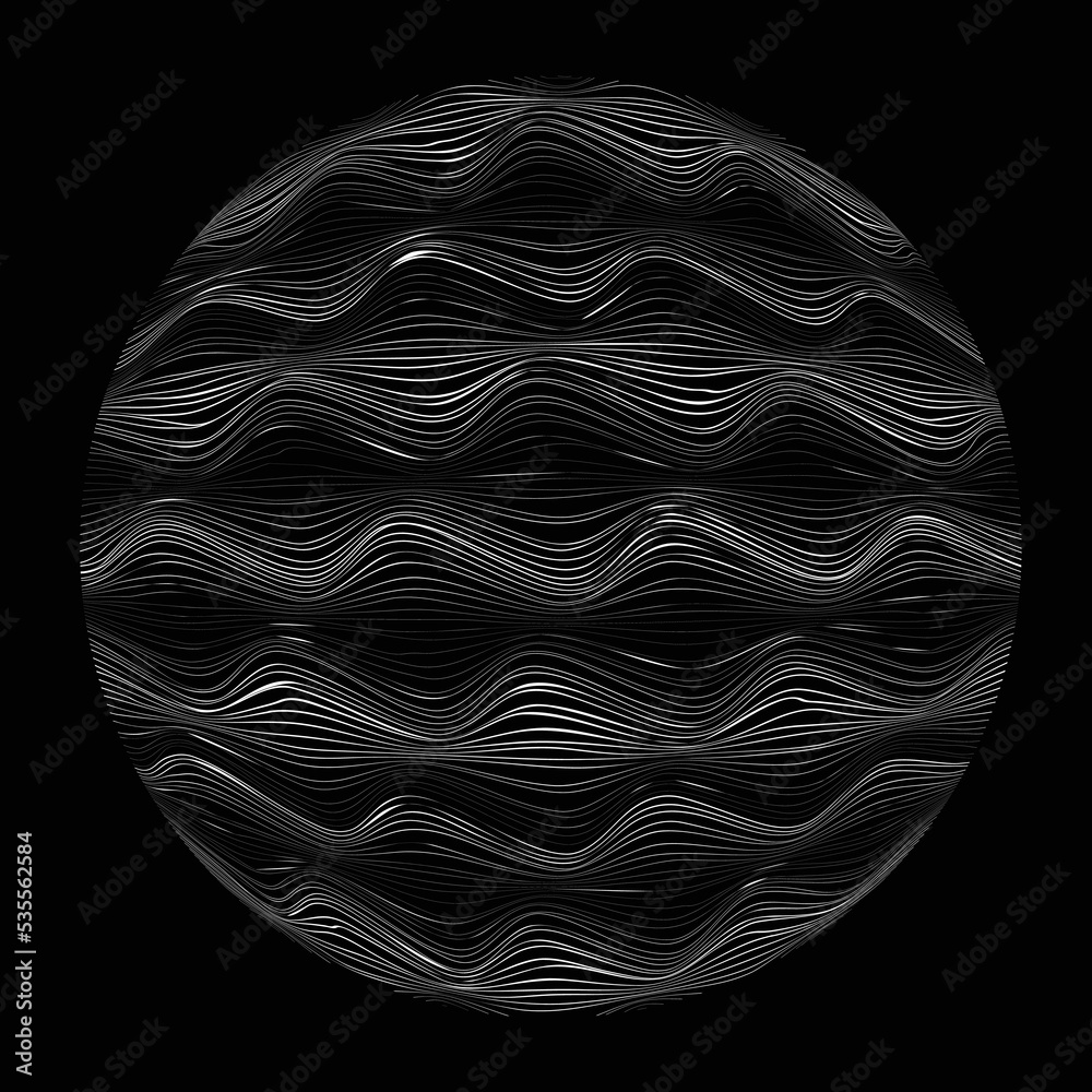 Lines in sphere Form . Vector .Technology sphere Logo . 3d design ...