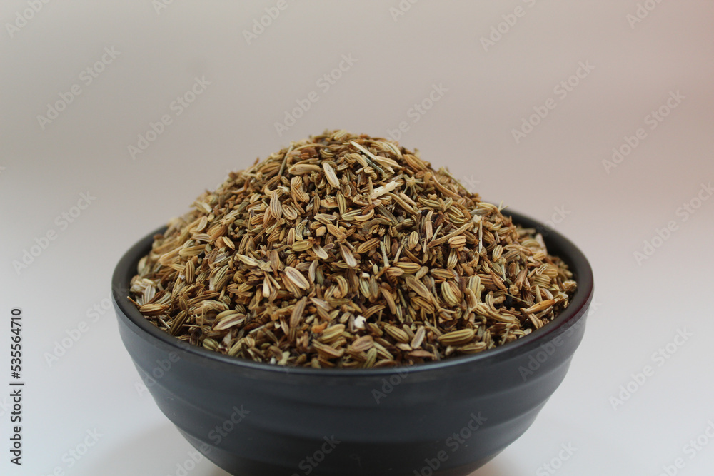 Dried granules of Aniseed, or Pimpinella Anisum seed, or Adas Manis ...