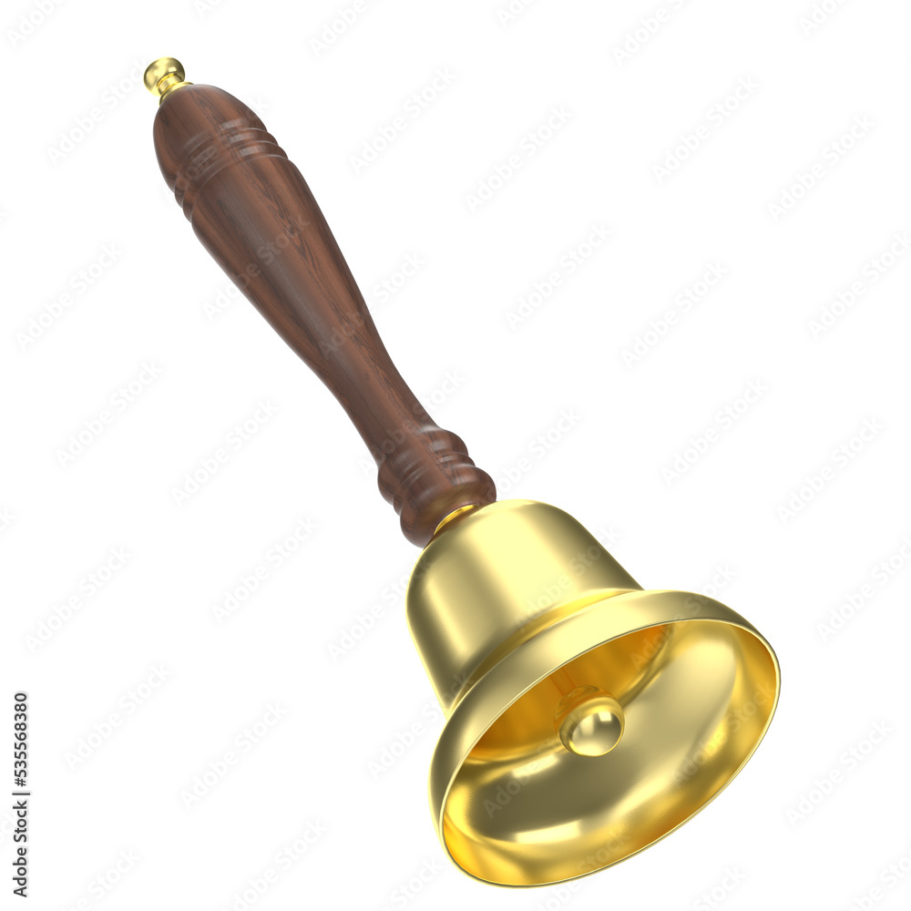 3d rendering illustration of a school handbell Stock Illustration ...