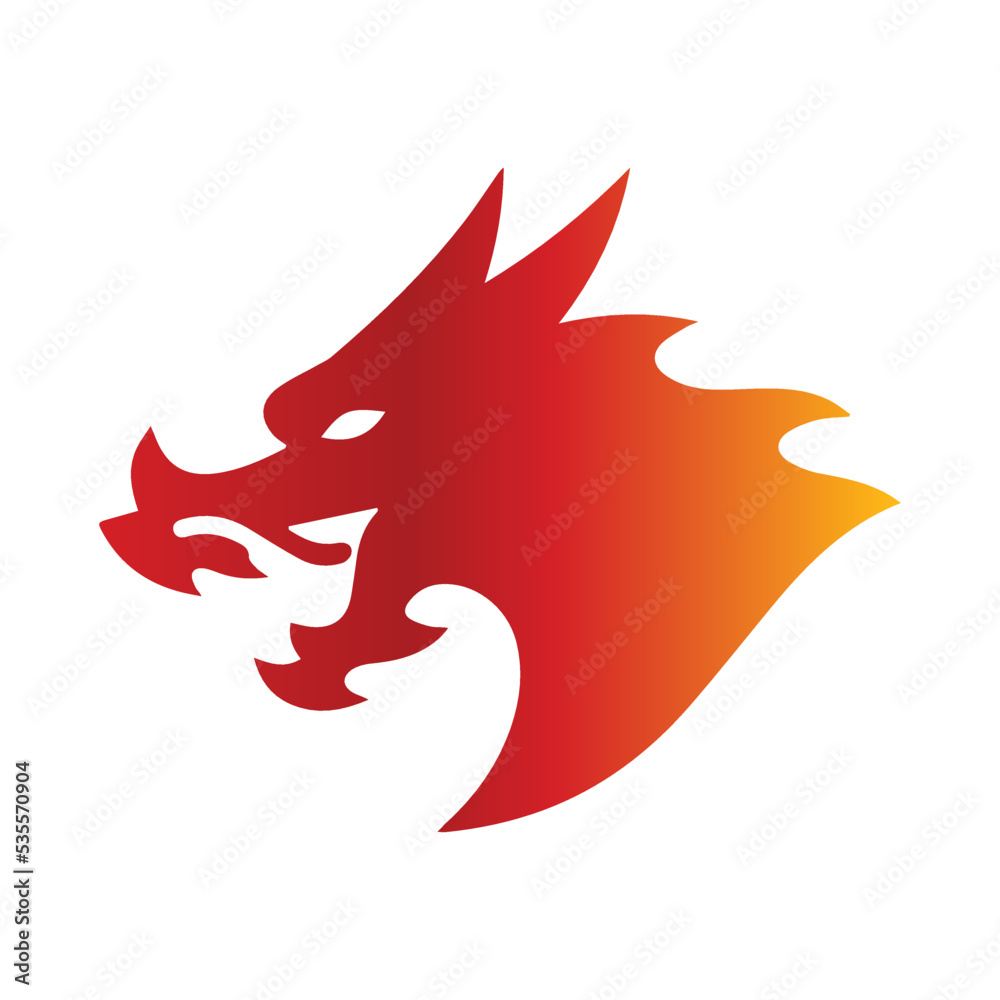 Modern dragon logo design. Dragon head vector icon with gradient ...