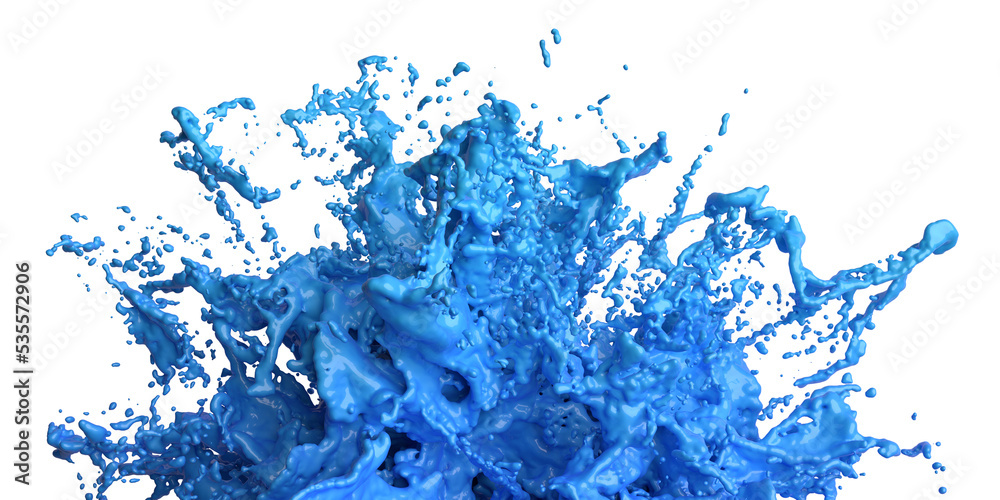 Blue paint splash, 3d render Stock Illustration | Adobe Stock