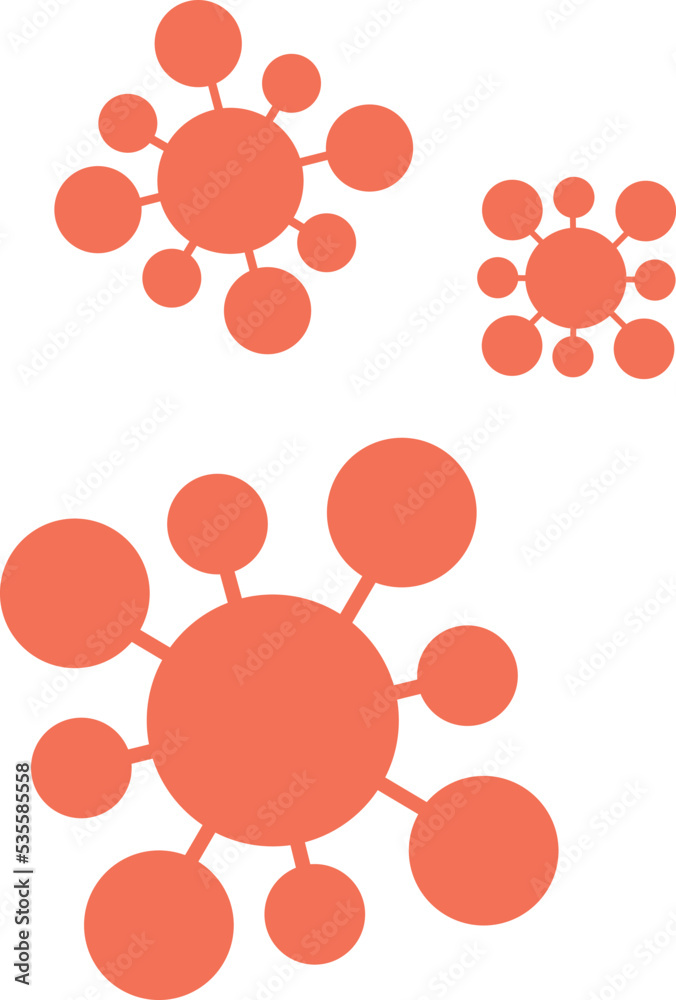 Flying molecules. Biochemical reseach symbol. Science icon Stock Vector ...