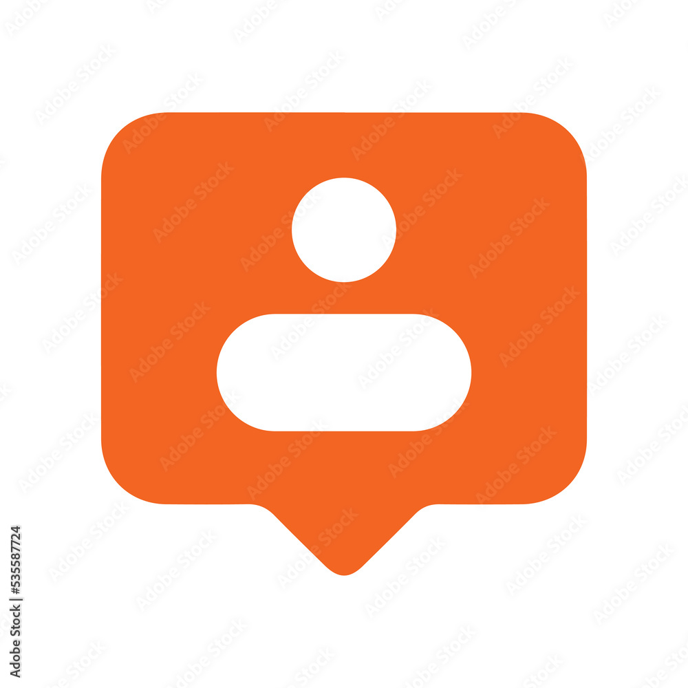 social media notification icon with new follower sign, vector ...