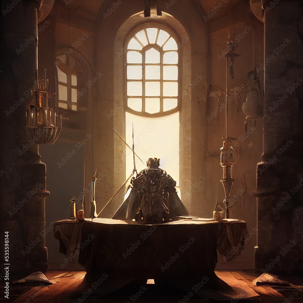 Banished Knight with Sword, Dark Fantasy - Digital Art, 3D Render ...