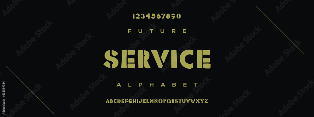 SERVIC Elegant alphabet letters font and number. Classic Lettering ...