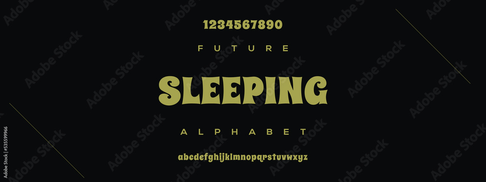 SLEEPING new minimal tech Letter Alphabet Fonts Logo design and Luxury ...