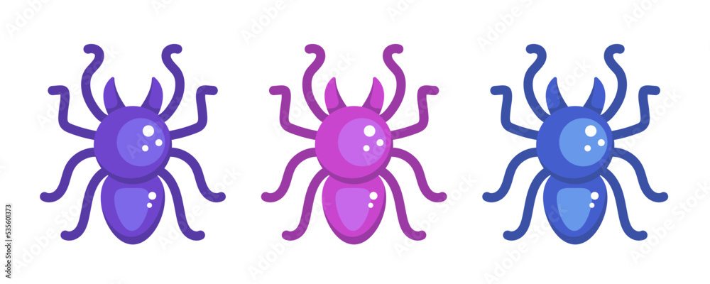 Spider. Spiders set. Vector clipart isolated on white background. Stock ...