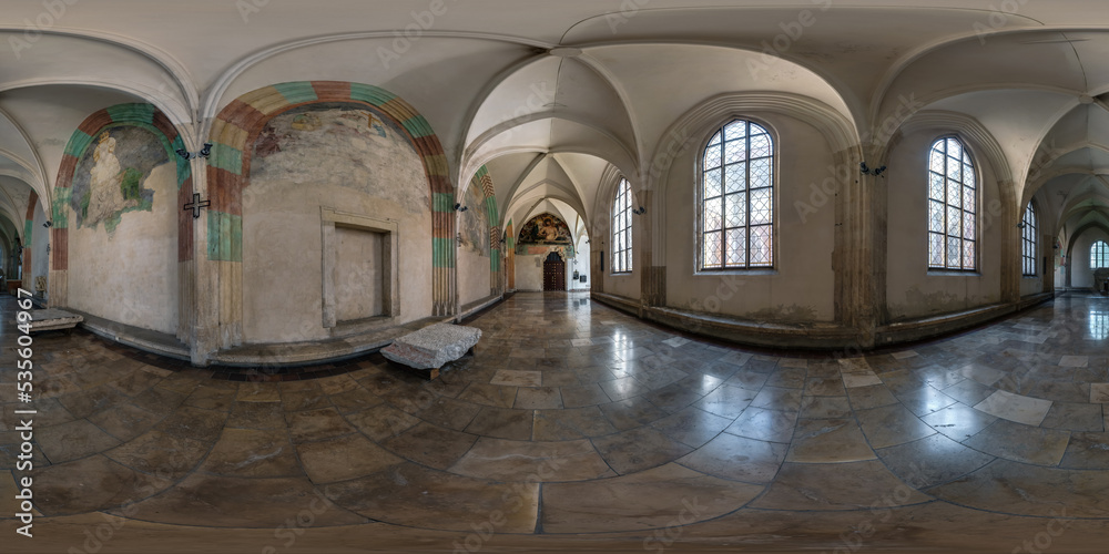 Full spherical seamless hdri panorama 360 degrees in corridor of hall ...