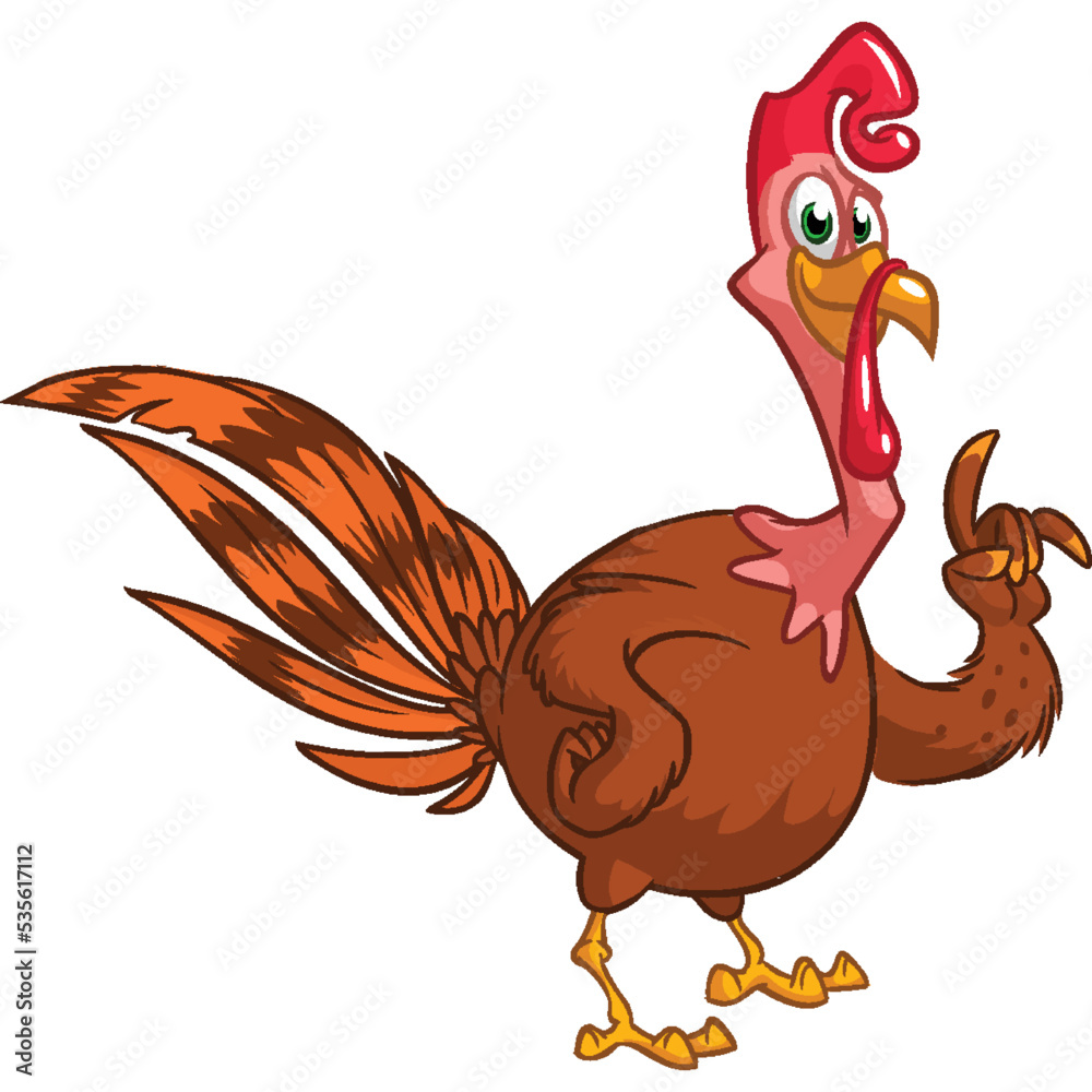 Cartoon happy cute thanksgiving turkey bird. Vector illustration ...