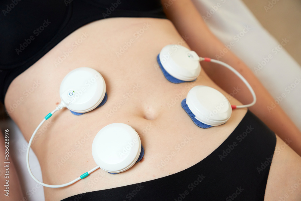 Myostimulation. Abdomen lifting. Microcurrent therapy. Portable ...