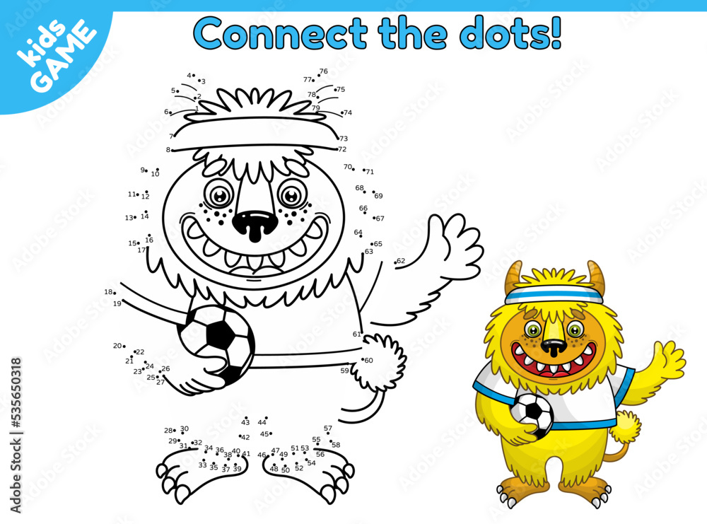 Dot to dot by numbers game. Connect the dots. Activity for kids ...