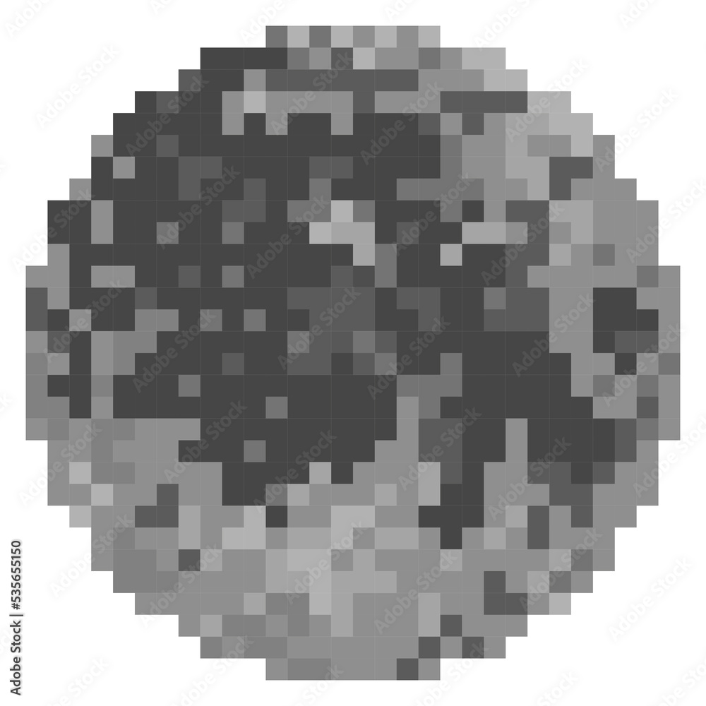 Pixel art moon Stock Illustration | Adobe Stock