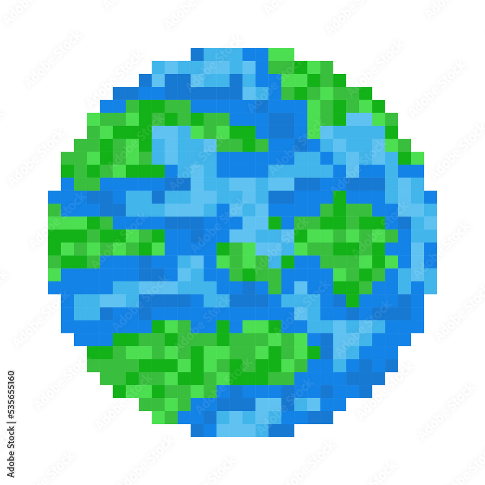 Pixel art fictional planet Stock Illustration | Adobe Stock