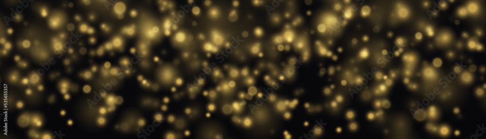 Blur yellow sparks and glitter special light effect. Fine, shiny bokeh ...