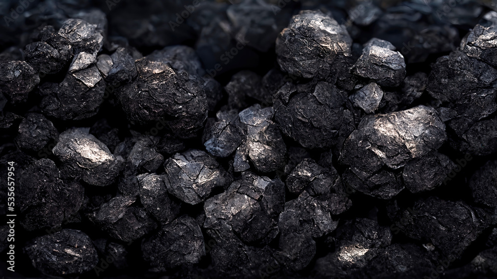 3D Illustration, Digital Art, black coal texture background. Stock ...