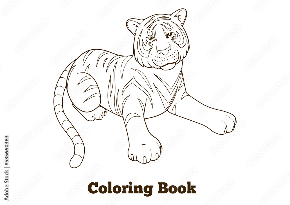 Tiger cartoon coloring book PNG illustration with transparent ...