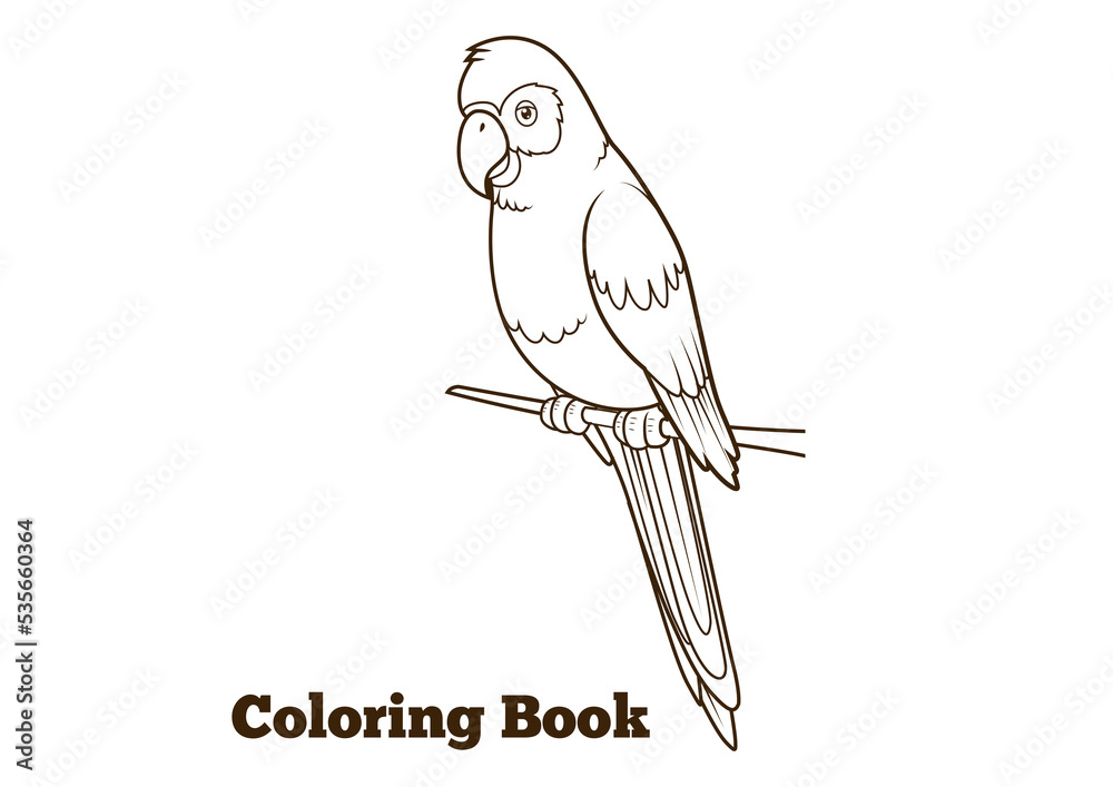 Parrot cartoon coloring book PNG illustration with transparent ...