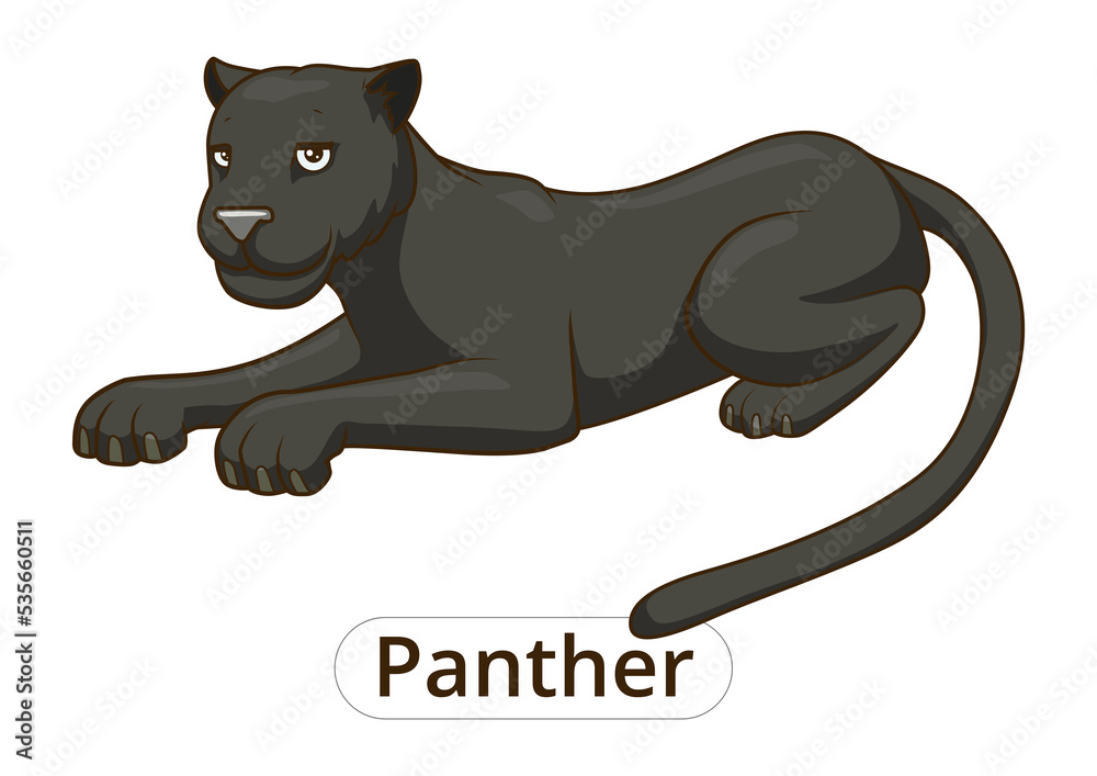 Panther cartoon PNG illustration with transparent background Stock ...
