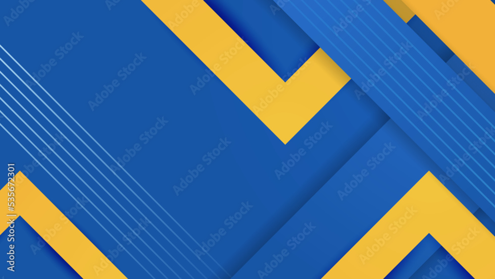 Yellow and blue background with stripes and waves. Vector abstract ...