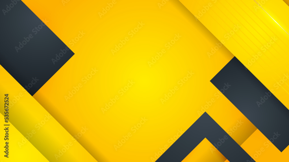 Black background with yellow geometric shapes Stock Vector | Adobe Stock