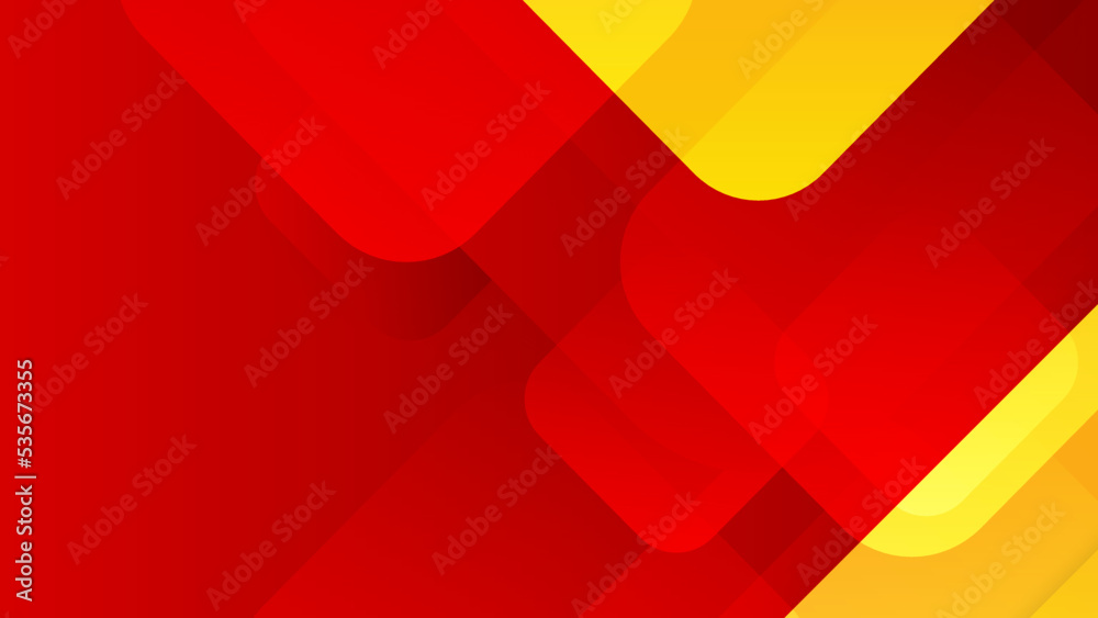 Abstract red and orange yellow background with wave, square, triangle ...