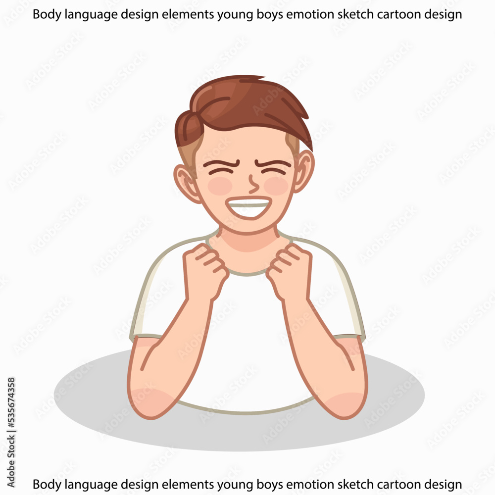 Body language design elements young boys emotion sketch cartoon design ...