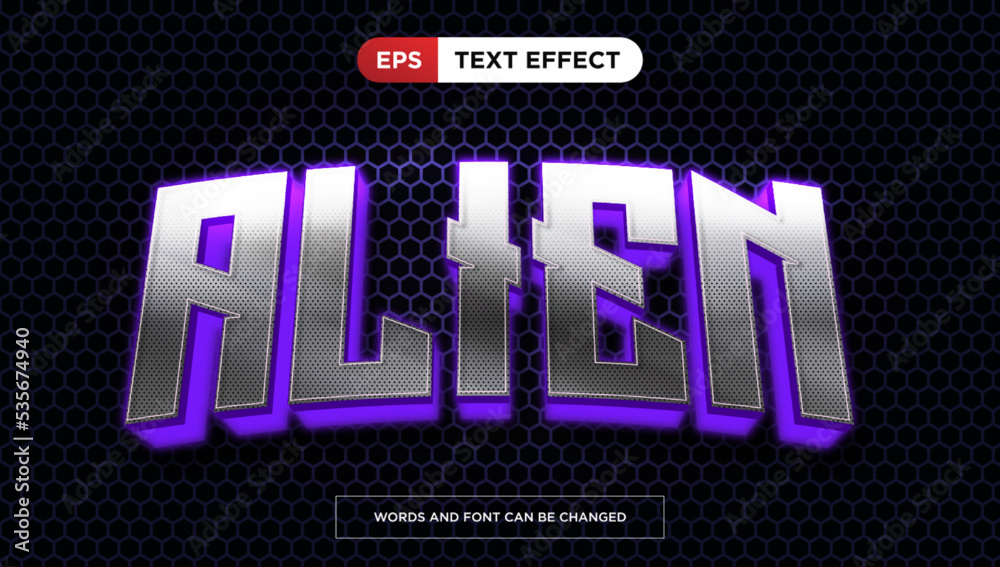 alien text effect editable green galaxy title text style Stock Vector ...