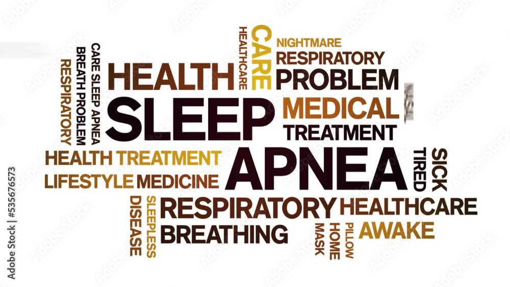 Sleep Apnea animated tag word cloud;text design animation kinetic ...