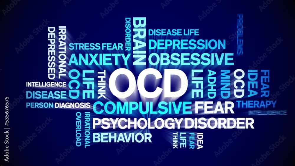 OCD animated tag word cloud;Obsessive-Compulsive Disorder animation ...