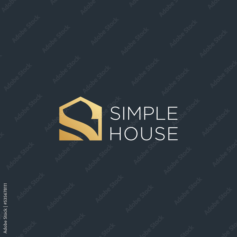 Simple house logo design with abstract letter S concept Stock Vector ...