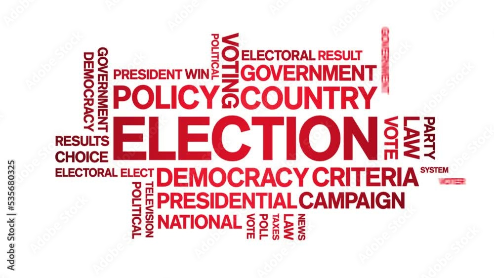 Election animated tag word cloud;text design animation kinetic ...