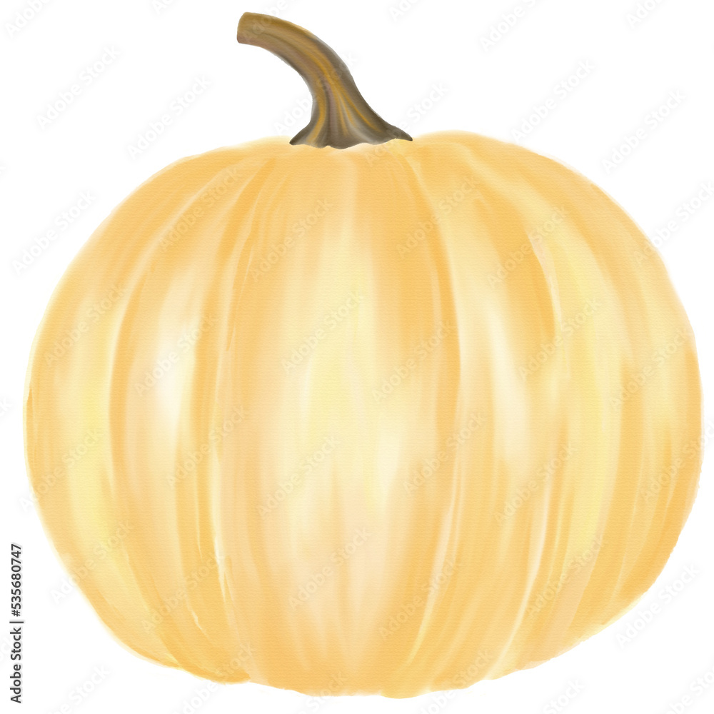 hand drawing orange pumpkin watercolor Stock Illustration | Adobe Stock