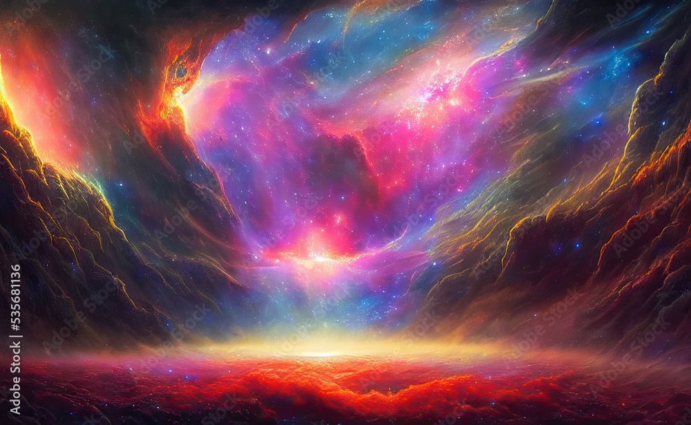 Space supernova wallpaper background with colorful Universe of stars ...