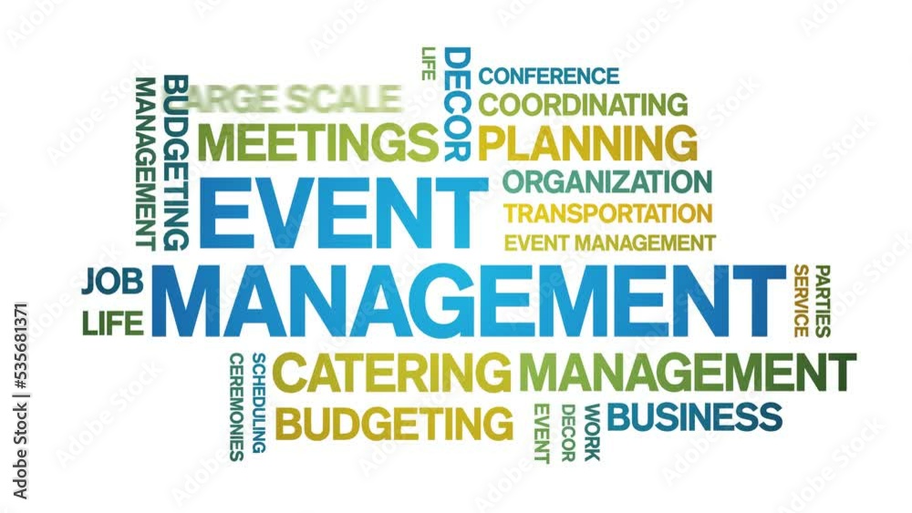 Event Planning animated tag word cloud;text design animation kinetic ...