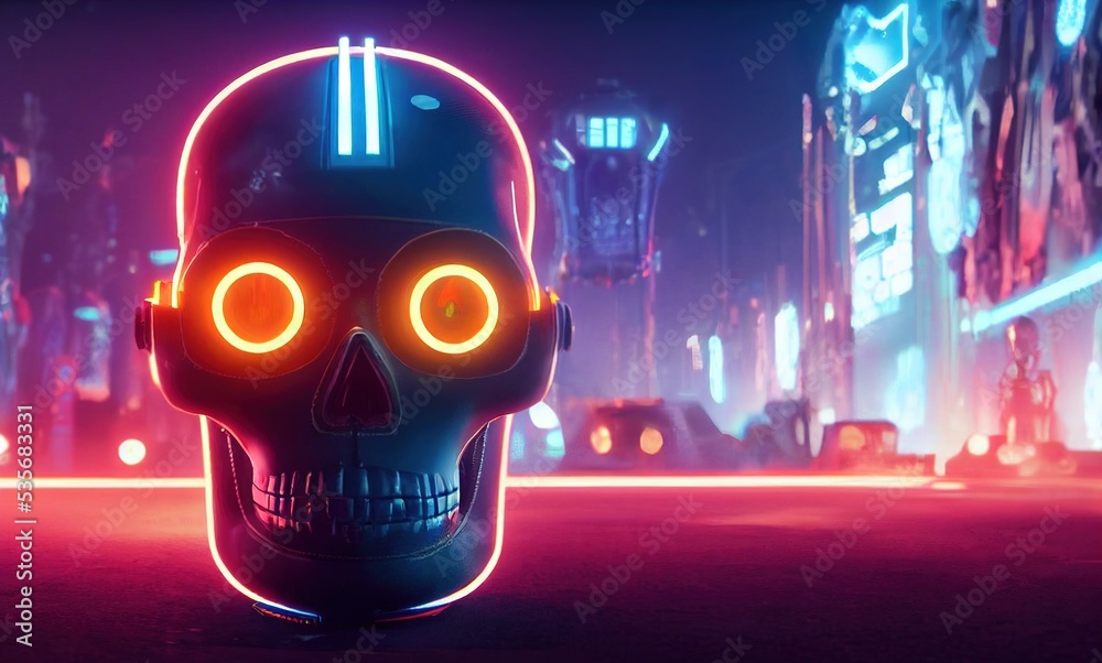 Cyberpunk Calavera - a cyberpunk twist on the traditional Mexican ...