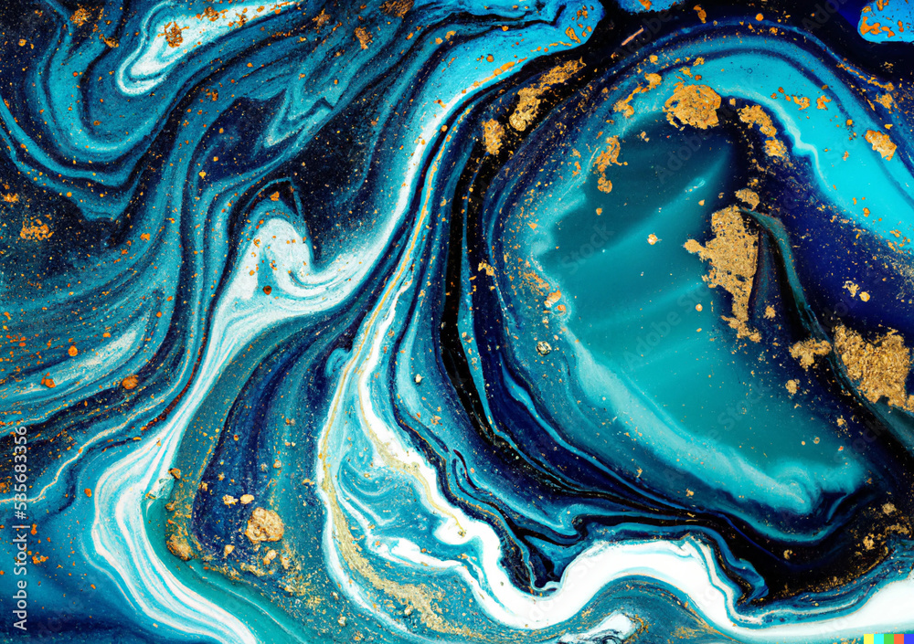 blue, yellow turquoise luxury liquid marble stone background, blue ...