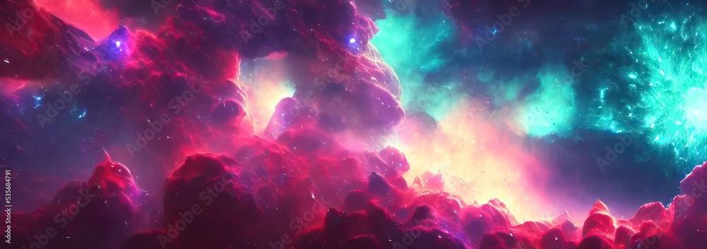 Space nebulae supernova exploding stars and far off galaxies of a ...