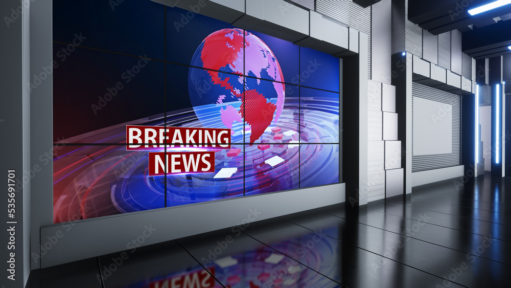 News Studio, Backdrop For TV Shows .TV On Wall.3D Virtual News Studio ...