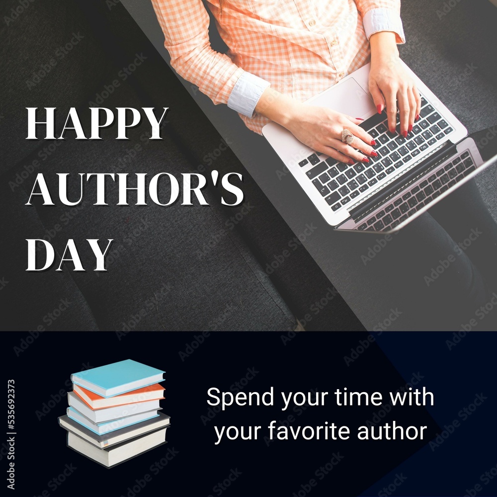 Happy Author's Day. This illustration design is perfect for celebrating ...