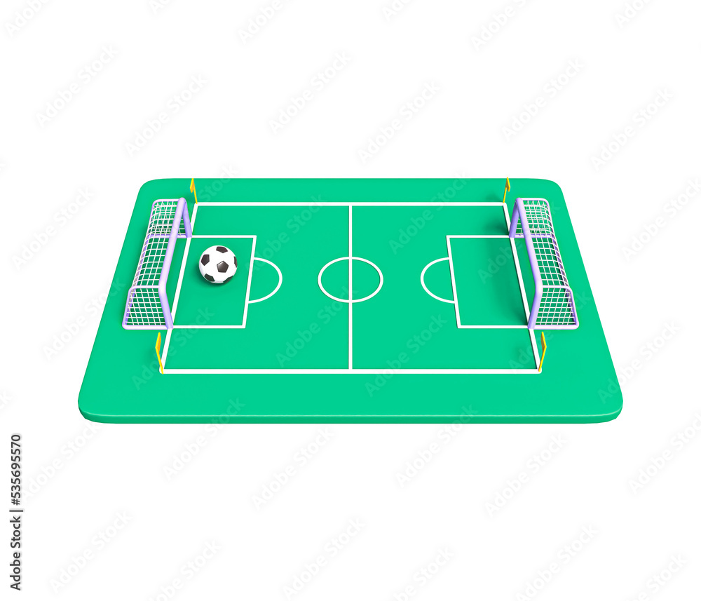 Football goal post 3d icon. Realistic soccer ball and goal bar icon ...