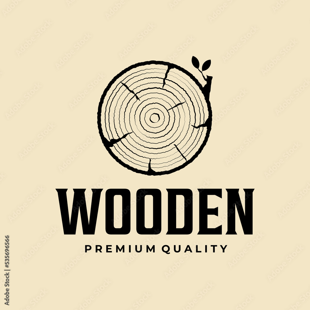wood texture icon logo vintage vector symbol illustration design Stock ...