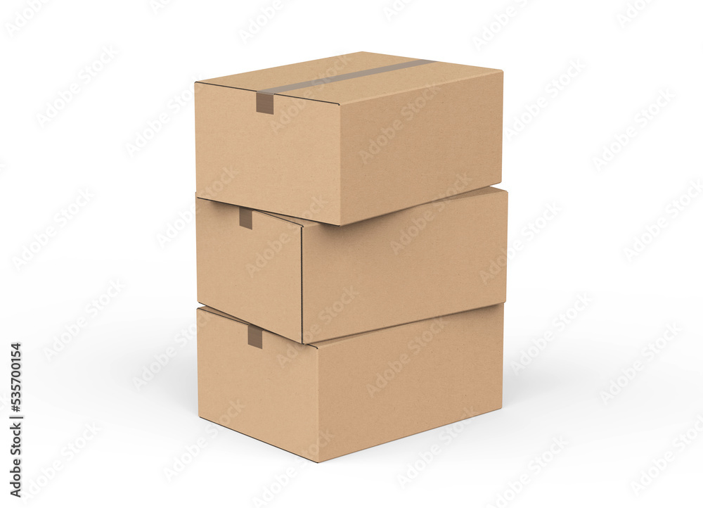 Rectangle carton box mockup Stock Illustration | Adobe Stock