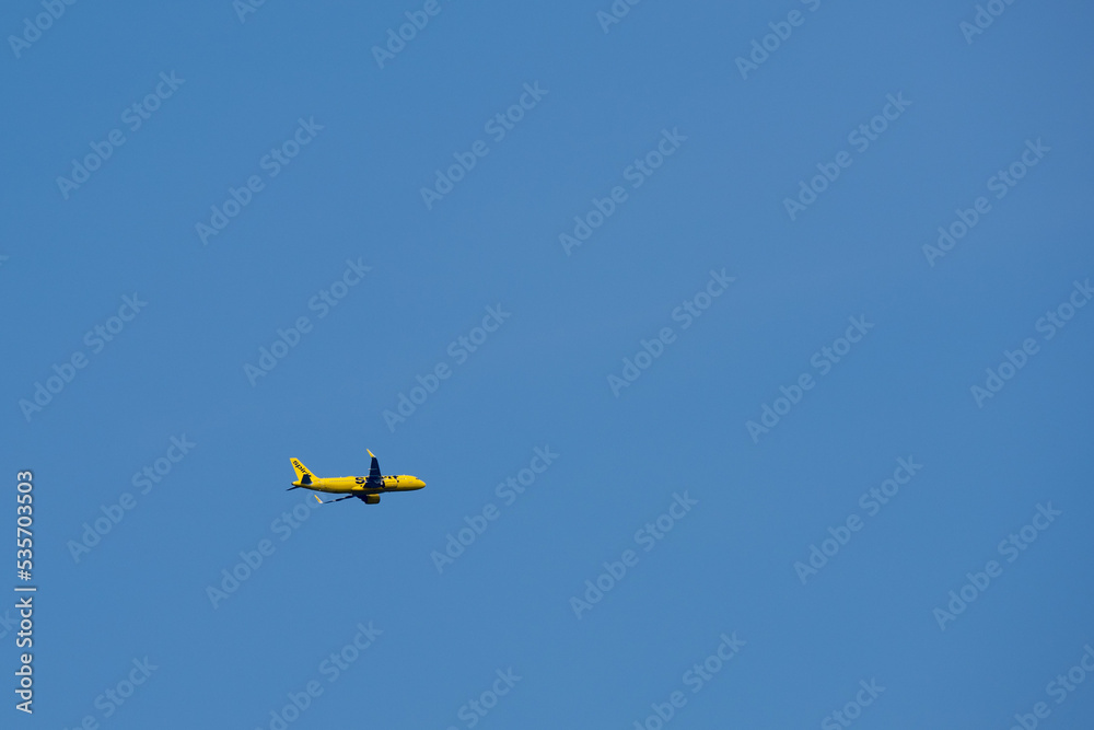 A yellow Spirit Airlines A330 departing Minneapolis Saint Paul ...