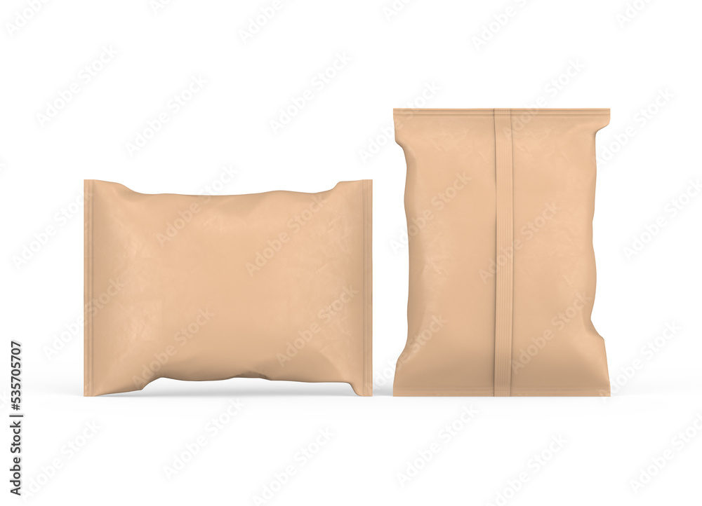 Blank kraft paper bag mockup for snack packaging Stock Illustration ...