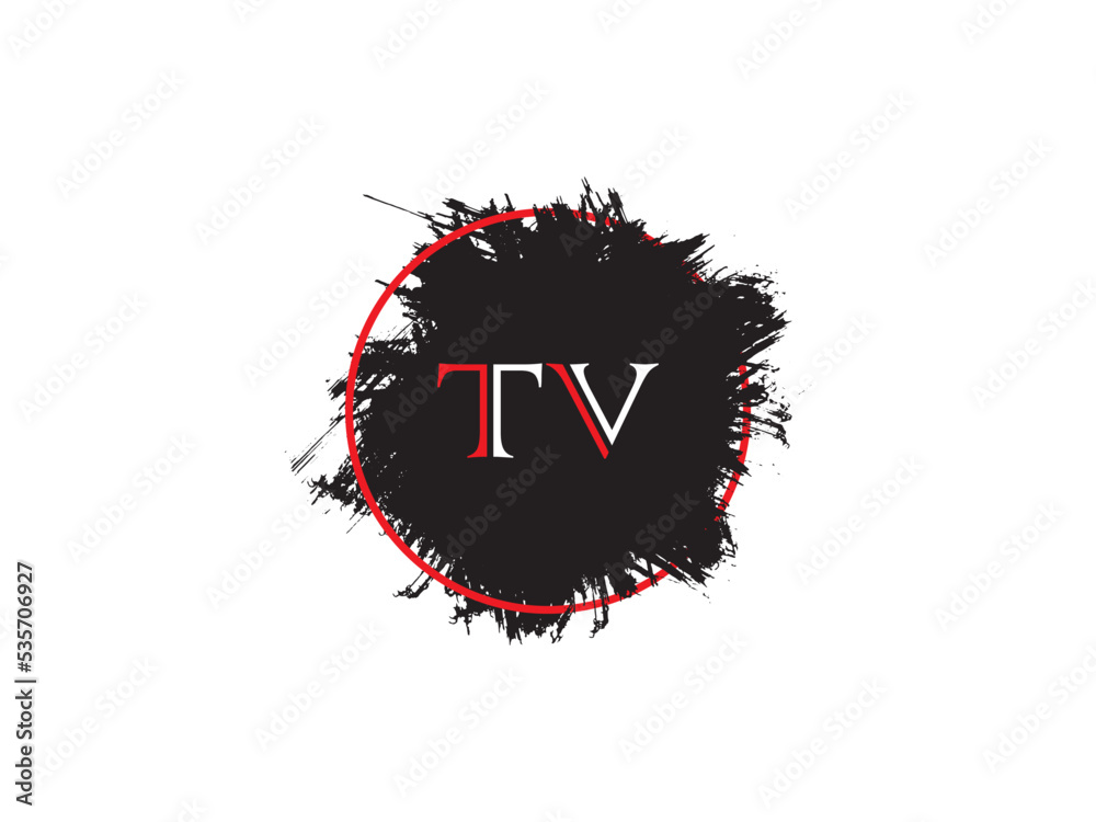 Vetor de Minimalist Unique TV Logo Letter, Beautiful Circle Tv t v ...