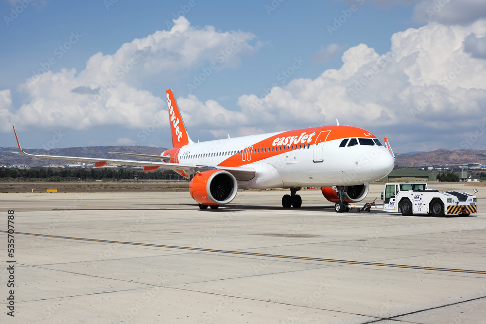 EasyJet Airbus A320 Aircraft Pushback Stock Photo | Adobe Stock